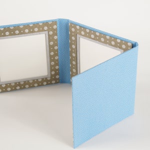 Light Blue Beige Silver Cardboard Photo Frame, Free Standing Handmade ...