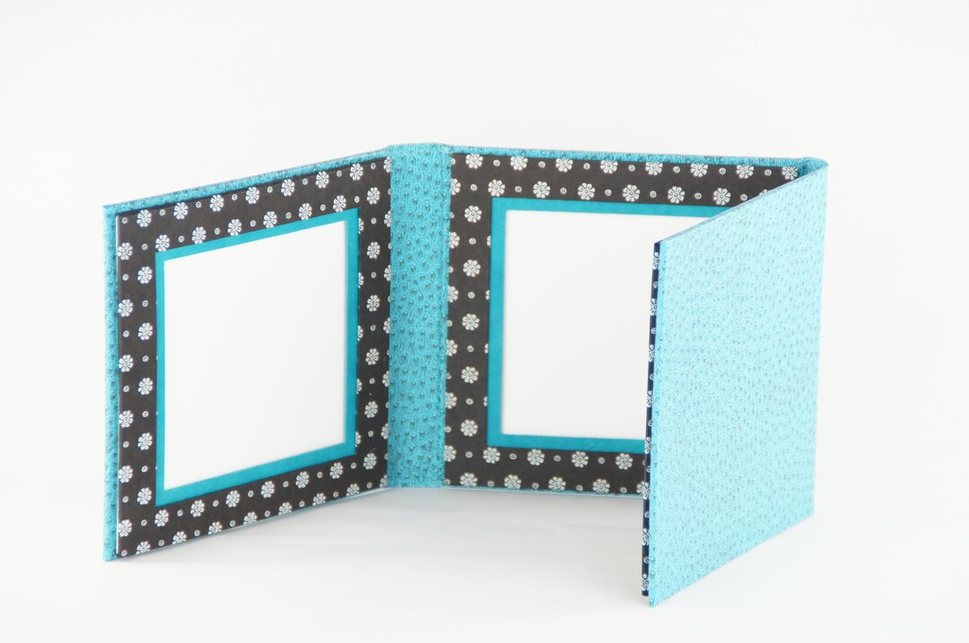 Blue Black Cardboard Photo Frame, Free Standing Paper Album, Handmade ...