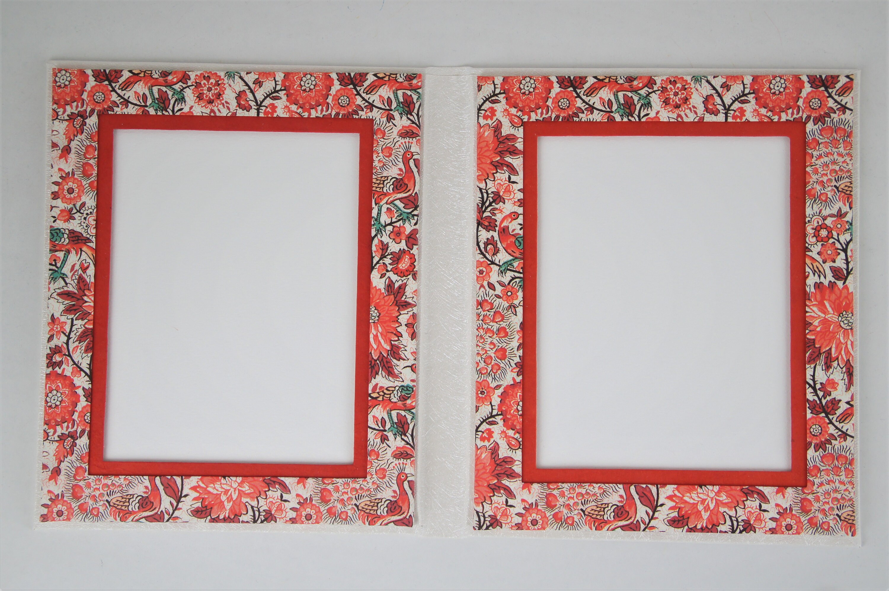 White Red Album, Handmade Paper Frame, Freestanding Photo Frame, Double ...