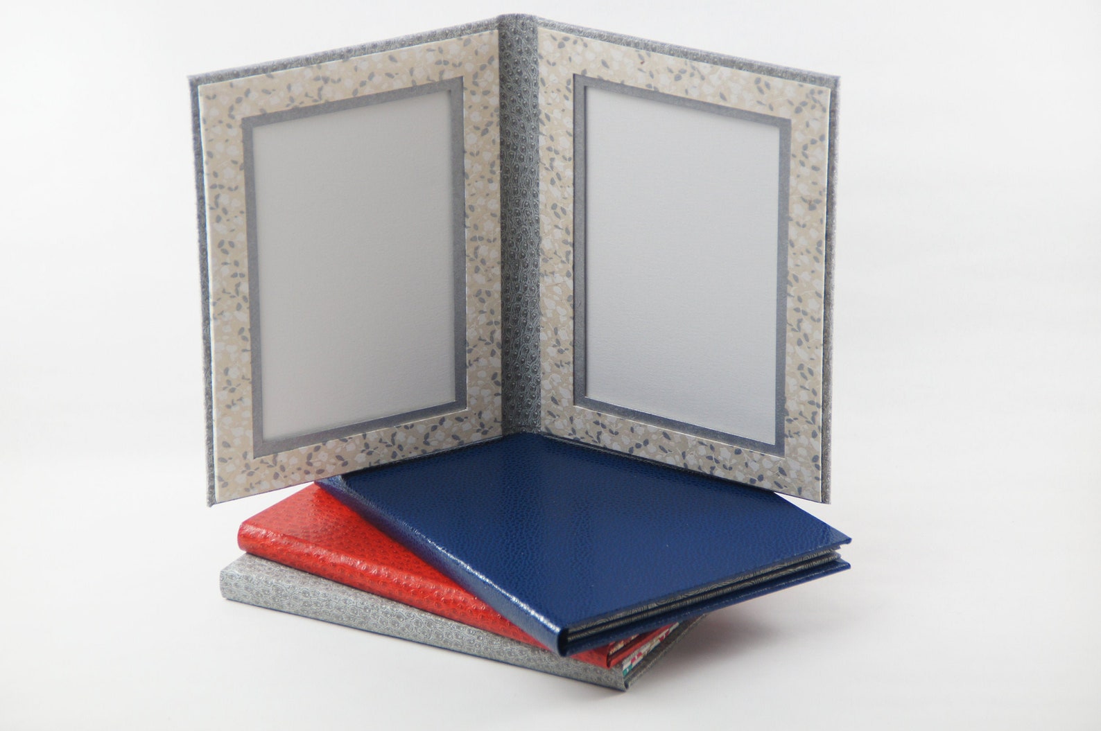 Grey Silver Photo Album, Handmade Cardboard Photo Frame, Freestanding ...