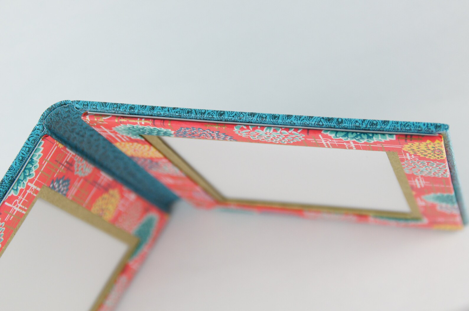 Blue Red Album, Handmade Paper Frame, Freestanding Photo Frame, Double ...