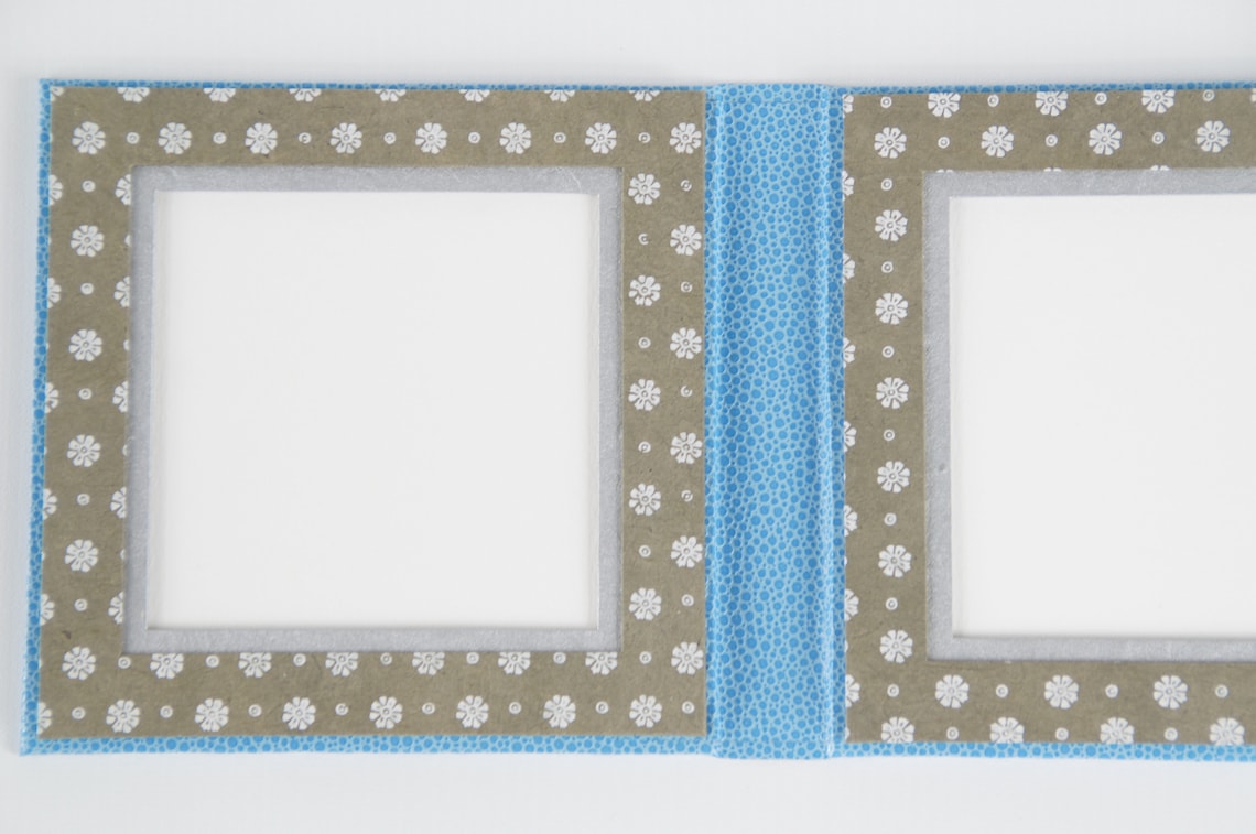 Light Blue Beige Silver Cardboard Photo Frame Free Standing | Etsy