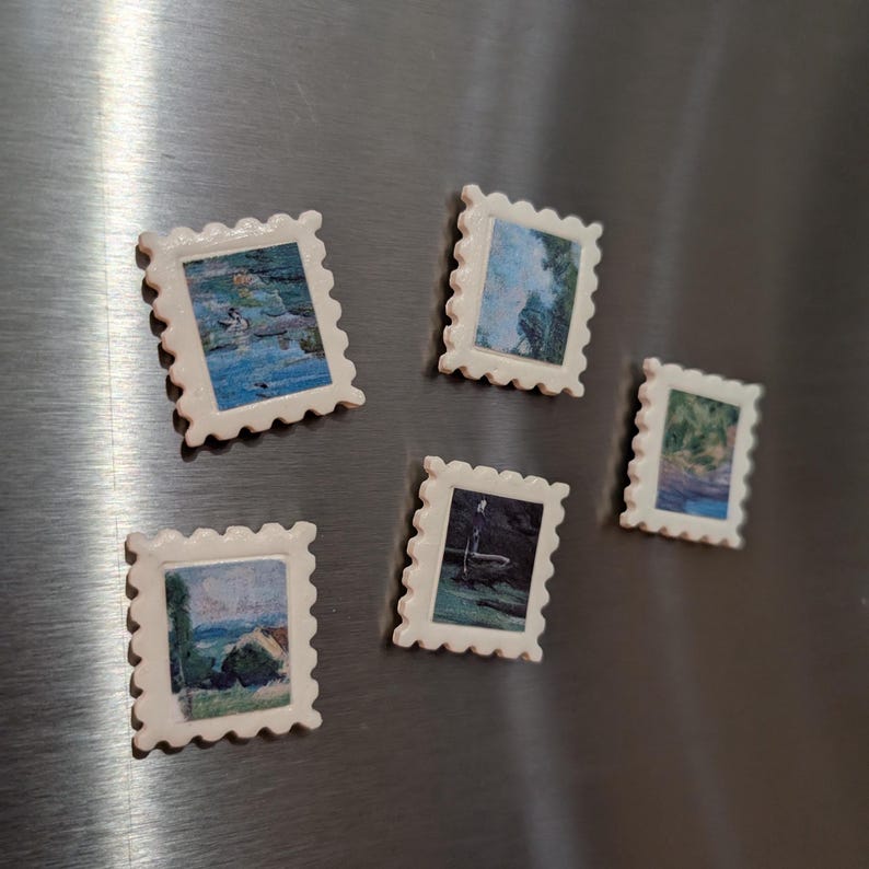Postage Stamp Clay Magnets - Impressionist Art Paintings (set of 5) - Etsy