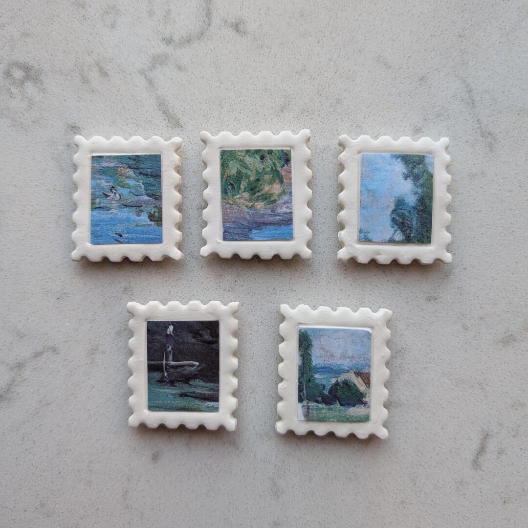 Postage Stamp Clay Magnets - Impressionist Art Paintings (set of 5) - Etsy