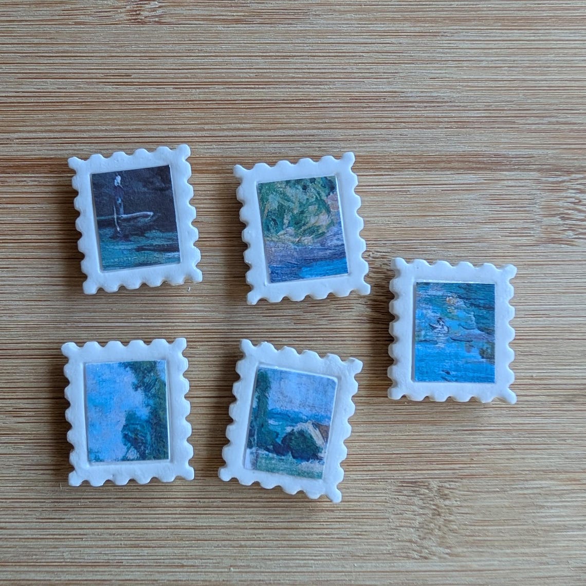 Postage Stamp Clay Magnets - Impressionist Art Paintings (set of 5) - Etsy