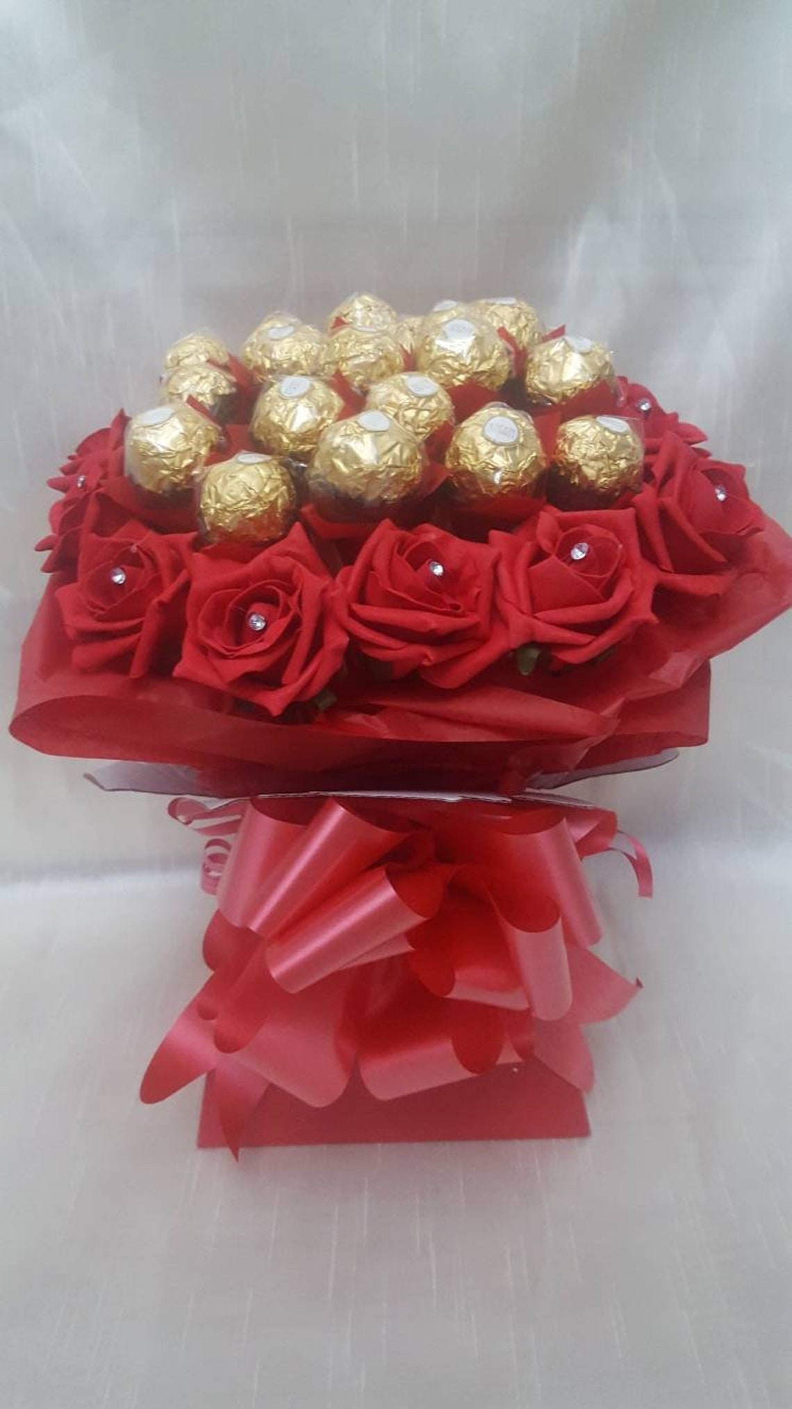 Luxury Red Ferrero Rocher Chocolates Bouquet Sweet Gift - Etsy