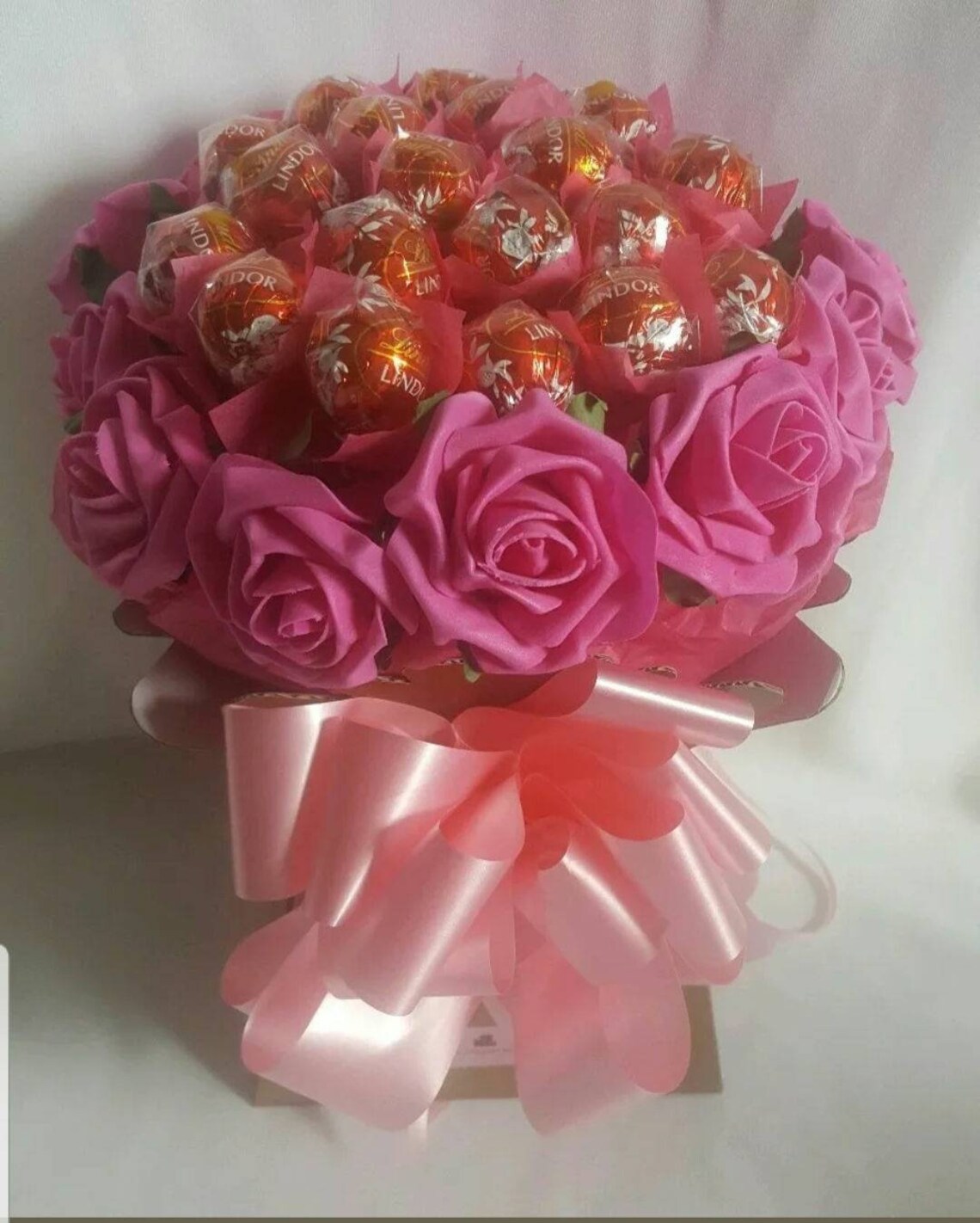 Luxury Pink Lindt Lindor Chocolates Bouquet Sweet Gift | Etsy