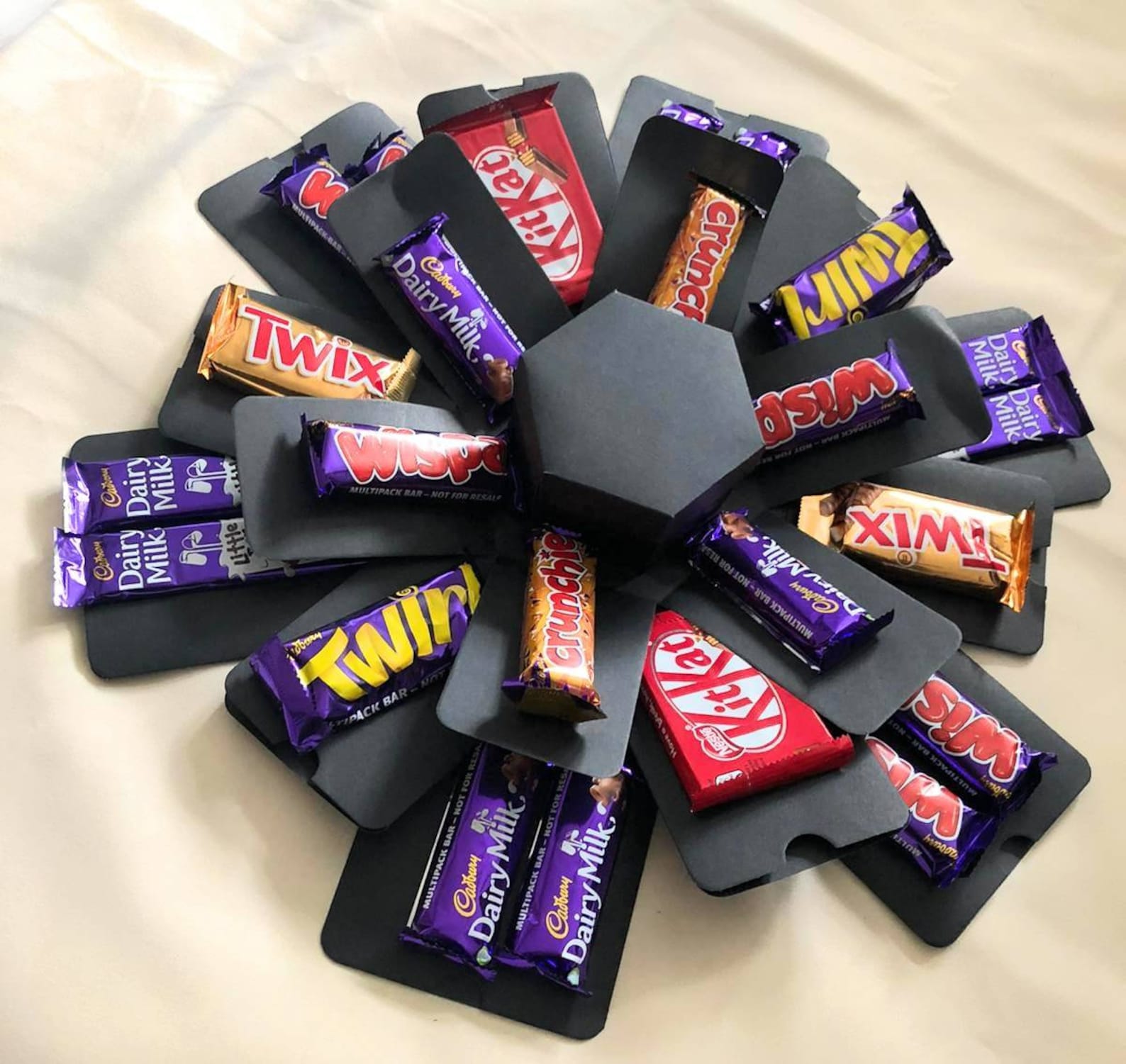 Chocolate Box Explosion Cadburys Mix Cream Bow Sweet Gift | Etsy