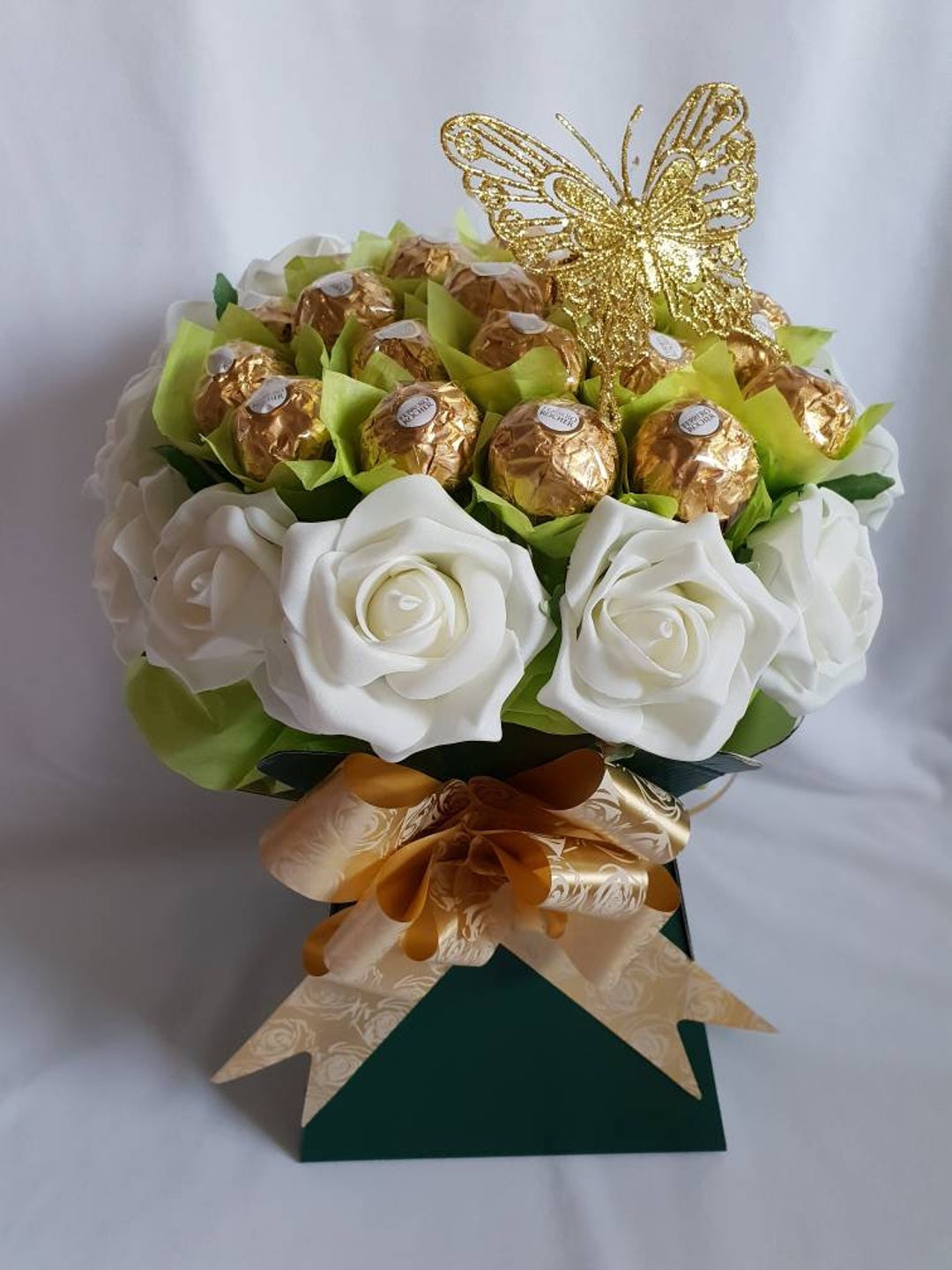 Ferrero Rocher Green Butterfly Chocolate Bouquet- Any Ocassion - Etsy