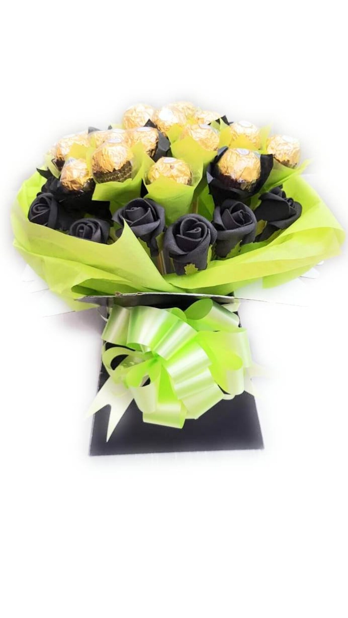 Chocolates Bouquet Ferrero Rocher Green & Black- Sweet Gift Hamper - Etsy