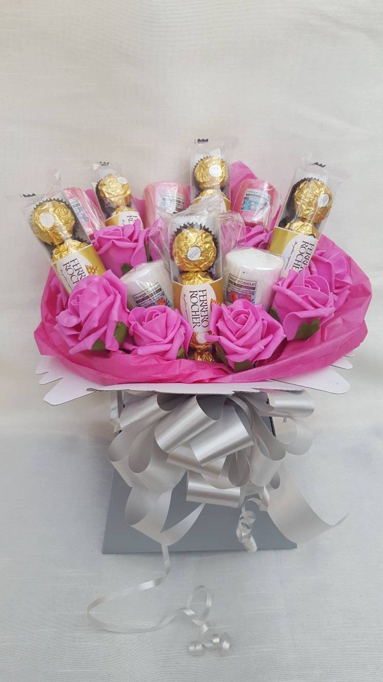 Luxury Pink Ferrero Rocher Chocolates and Yankee Candles Bouquet - Etsy
