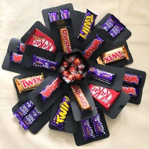 Chocolate Box Explosion Cadburys Mix Cream Bow Sweet Gift - Etsy