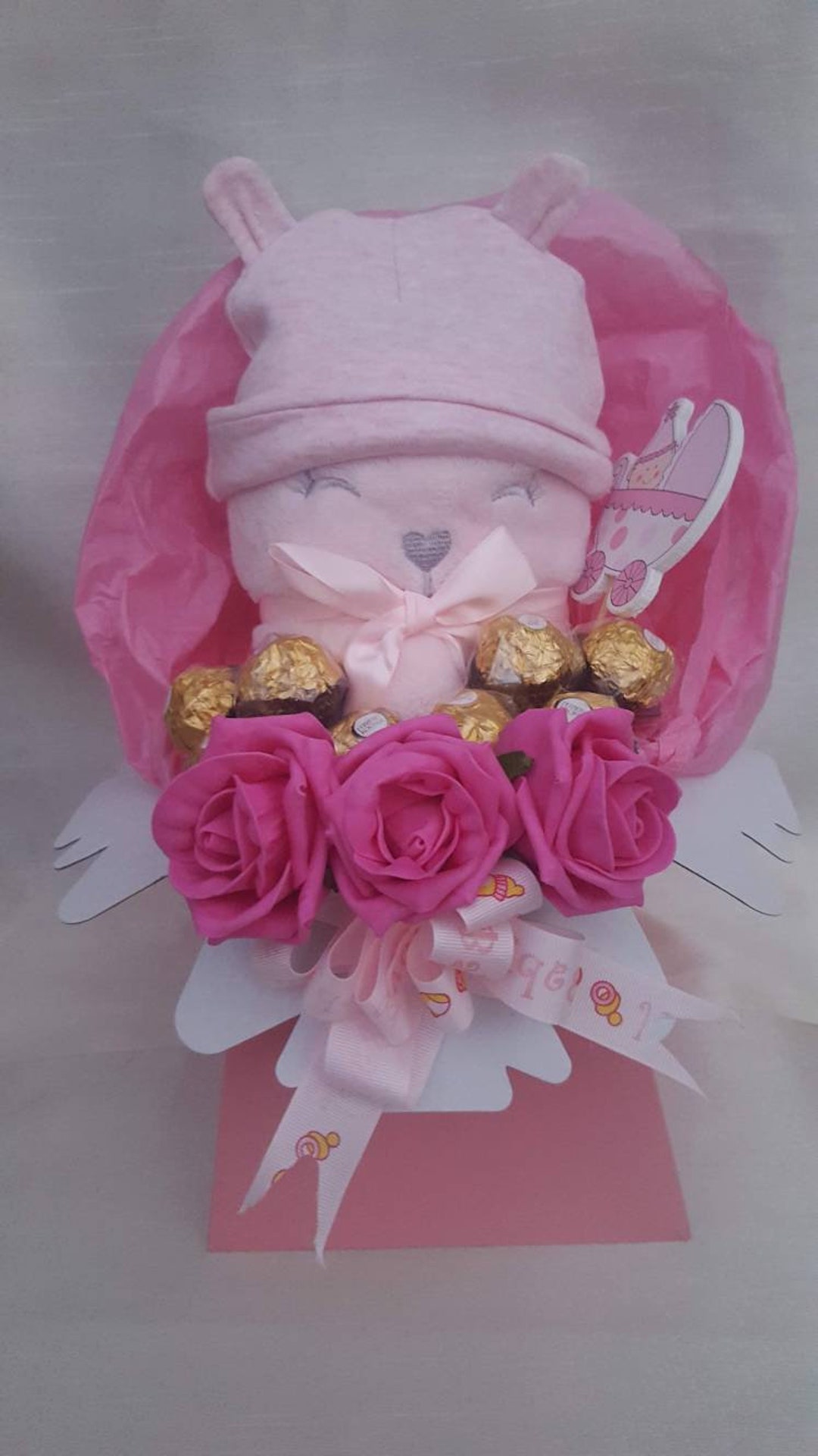 Baby Girl Ferrero Rocher Chocolates Bouquet Clothing Hamper - Etsy