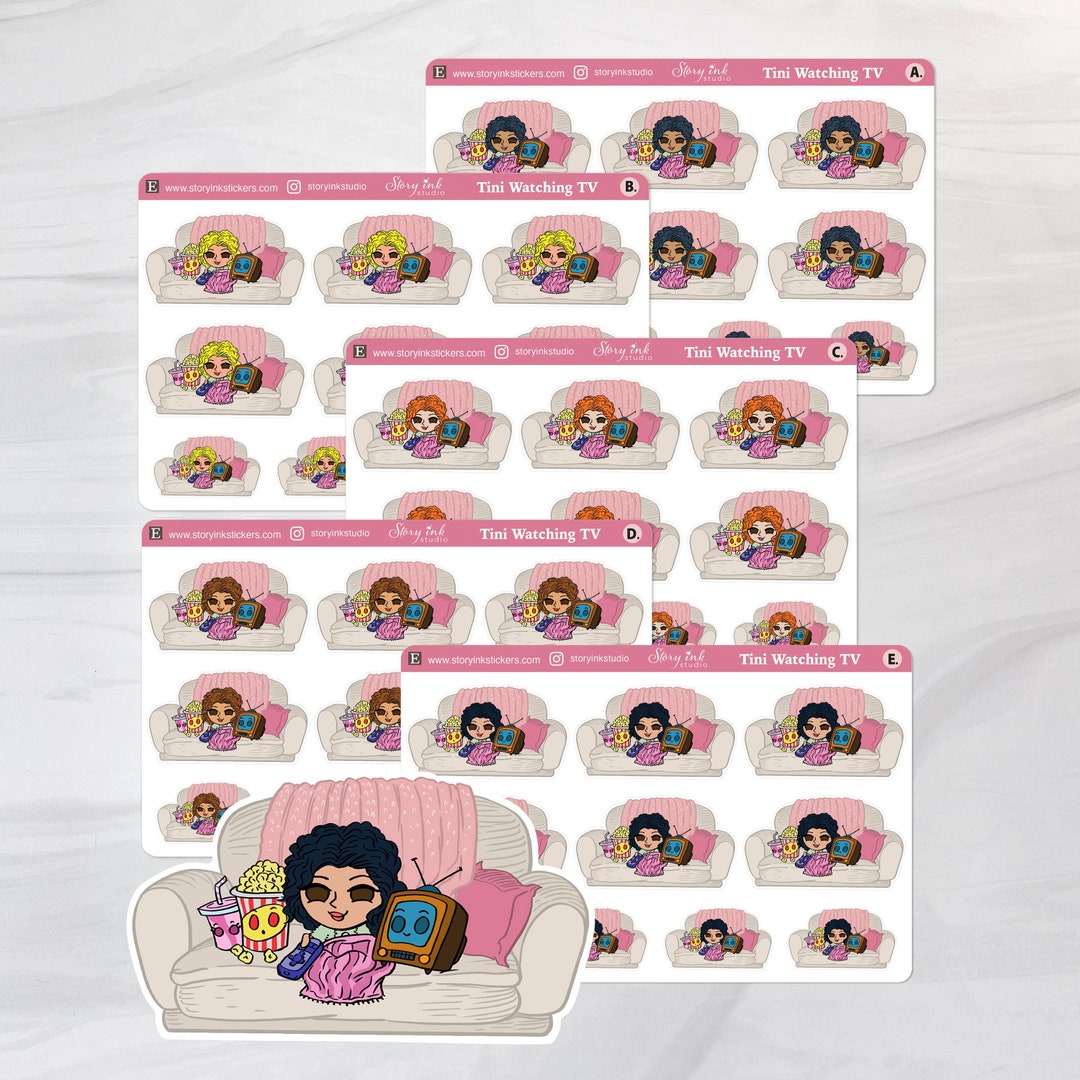 Watching TV Planner Stickers: Movie Night Journal Stickers - Etsy