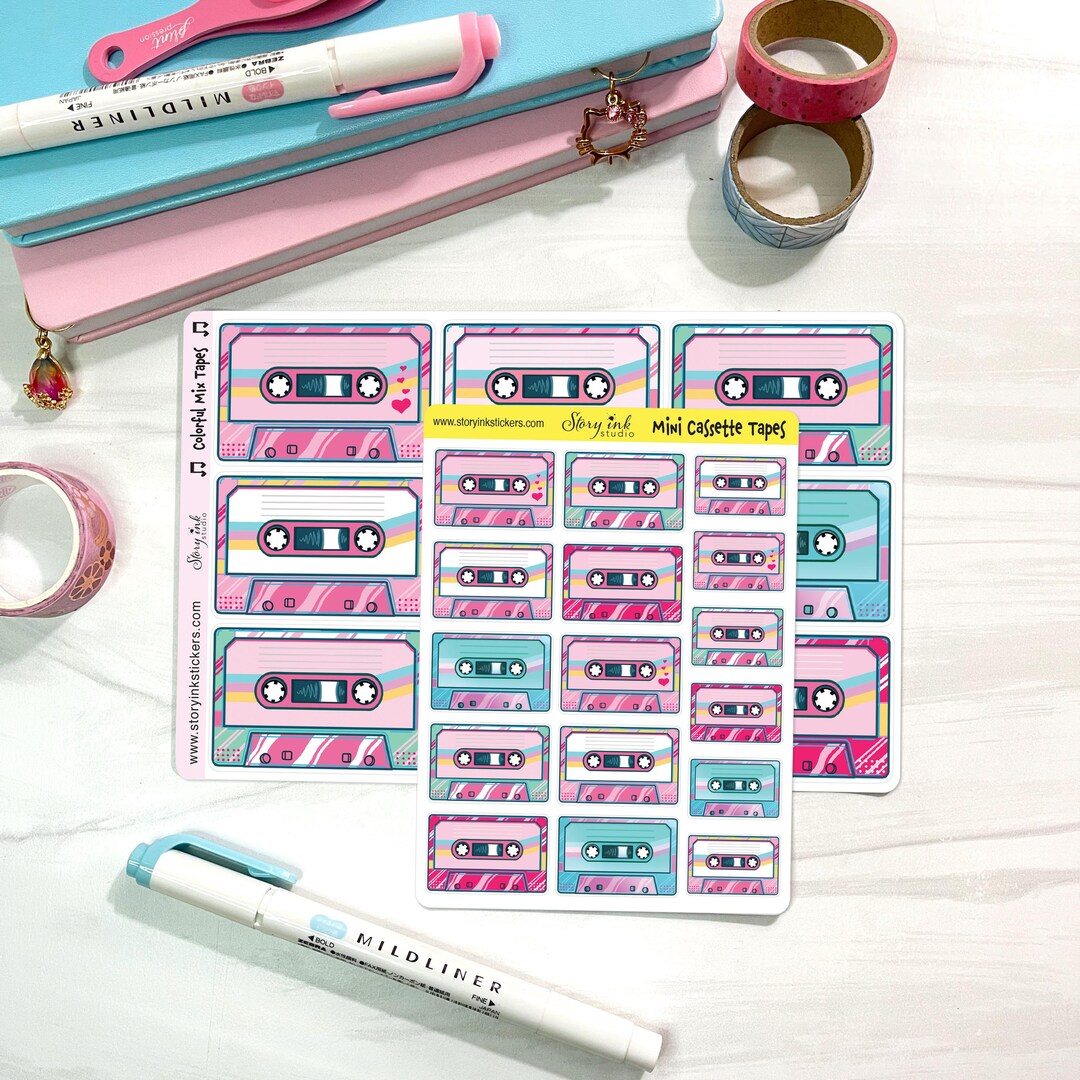 Retro Cassette Tape Stickers. Perfect Size for Planners and Journals of ...