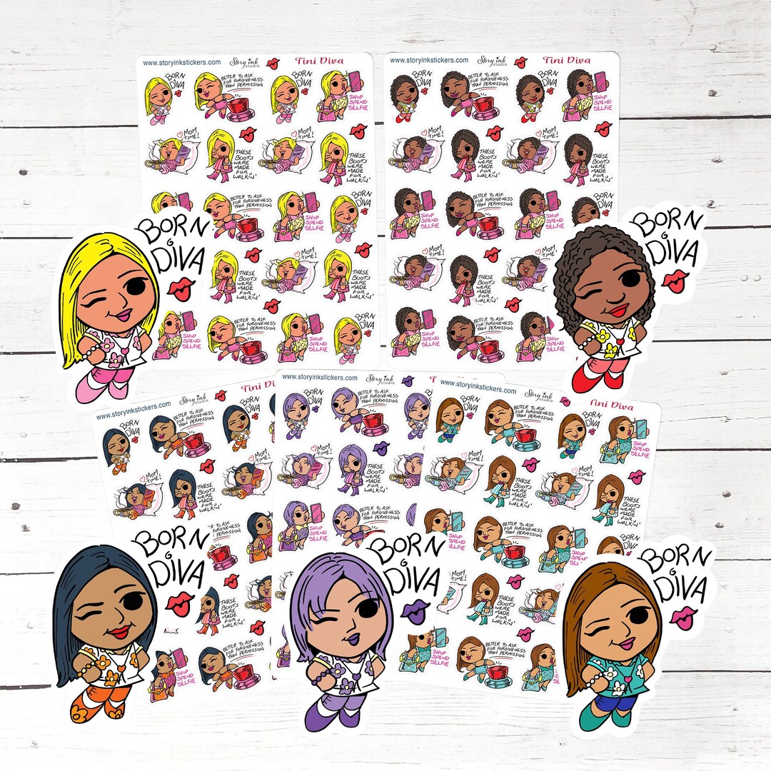 Tini Diva Girl Planner Sticker. Great for Various Planner Sizes! - Etsy