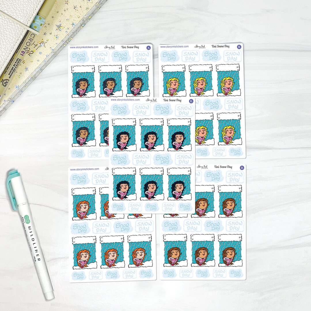 Mini Snow Day Planner Stickers. Great for Planners of Various Sizes. - Etsy