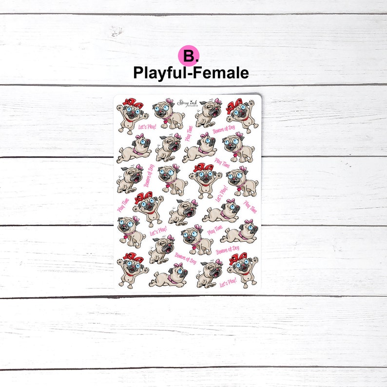 Sassy Cute Mini Pug Stickers. Great for Various Planner - Etsy