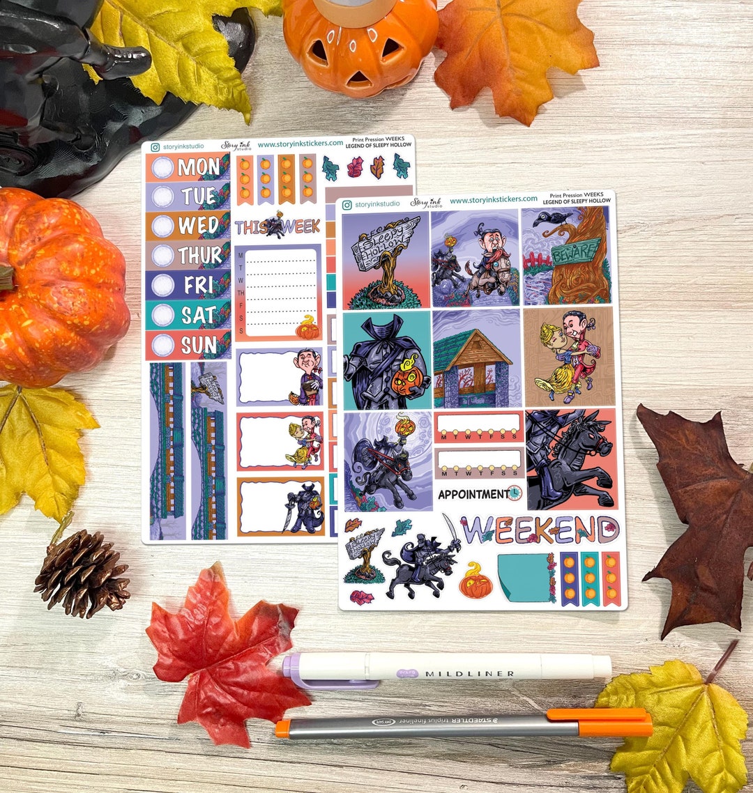 Legend of Sleepy Hollow Sticker Set | Print Pression Weeks, Mini ...