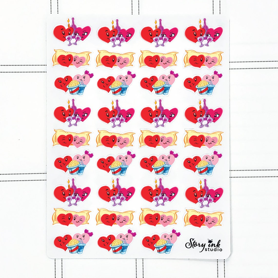 Date Night Mini Heart Stickers. Great for Planners of Various | Etsy