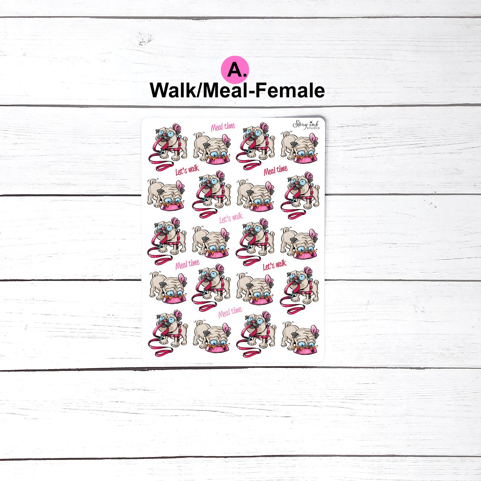 Sassy Cute Mini Pug Stickers. Great for Various Planner - Etsy