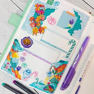 Tini Yeti Mountain Corner Border Stickers. Christmas Theme. Great for ...