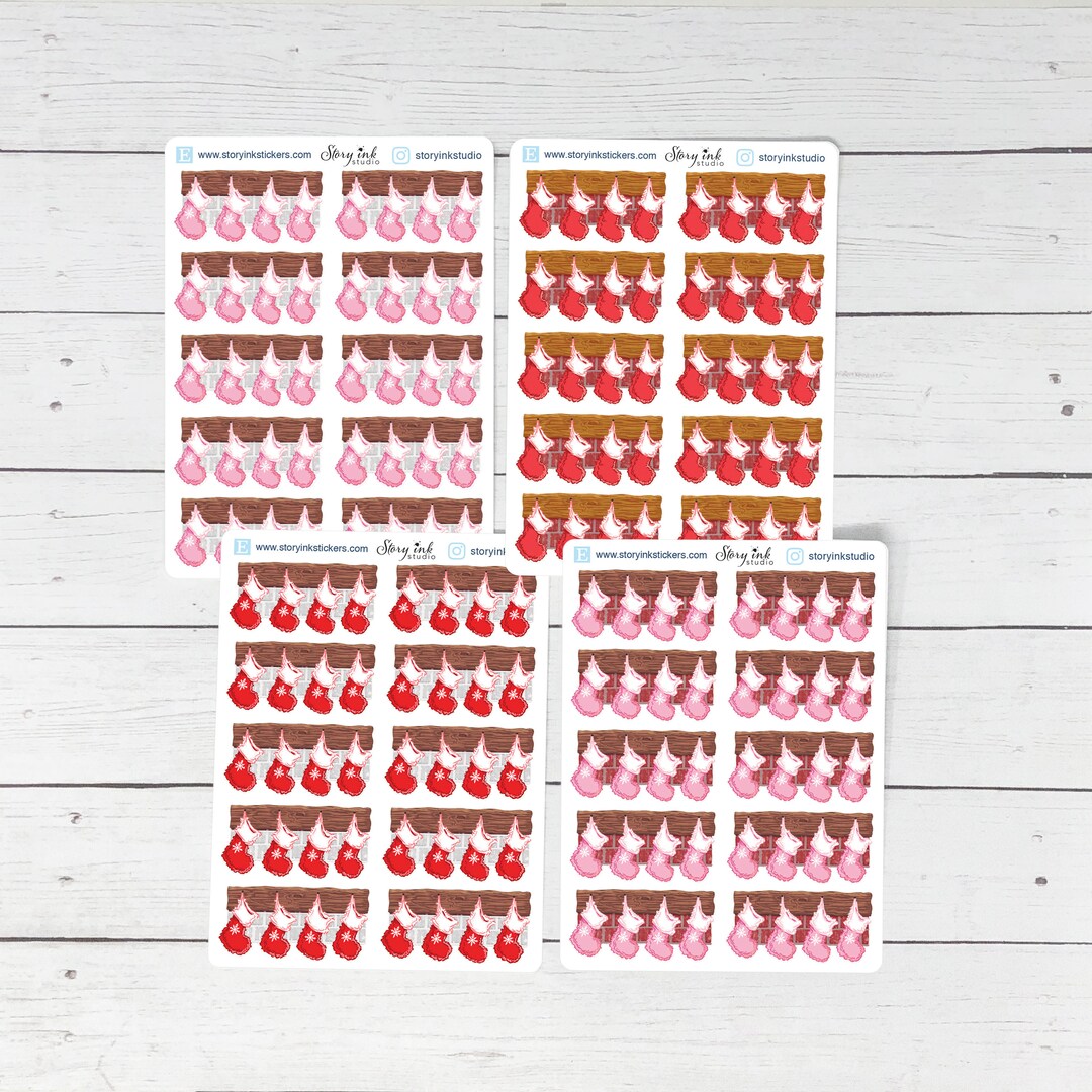 Christmas Stockings Header Planner Stickers. Great for 7 X 9 Planners ...