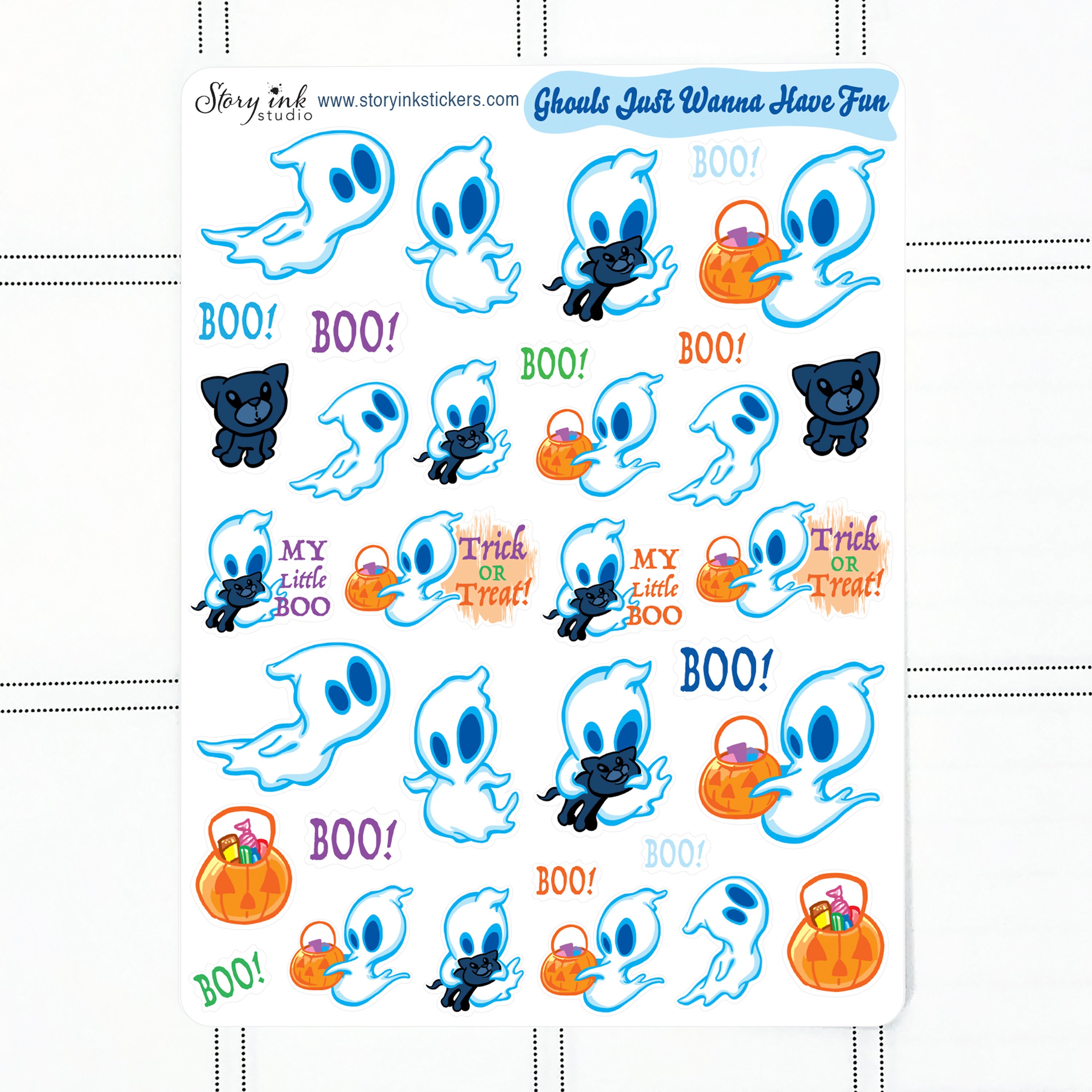 Friendly Ghost Mini Planner Stickers. Great for - Etsy