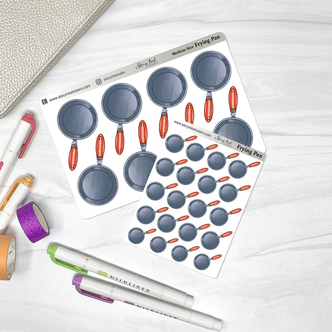 Frying Pan Planner Stickers. Great for Planners of Various Sizes. - Etsy
