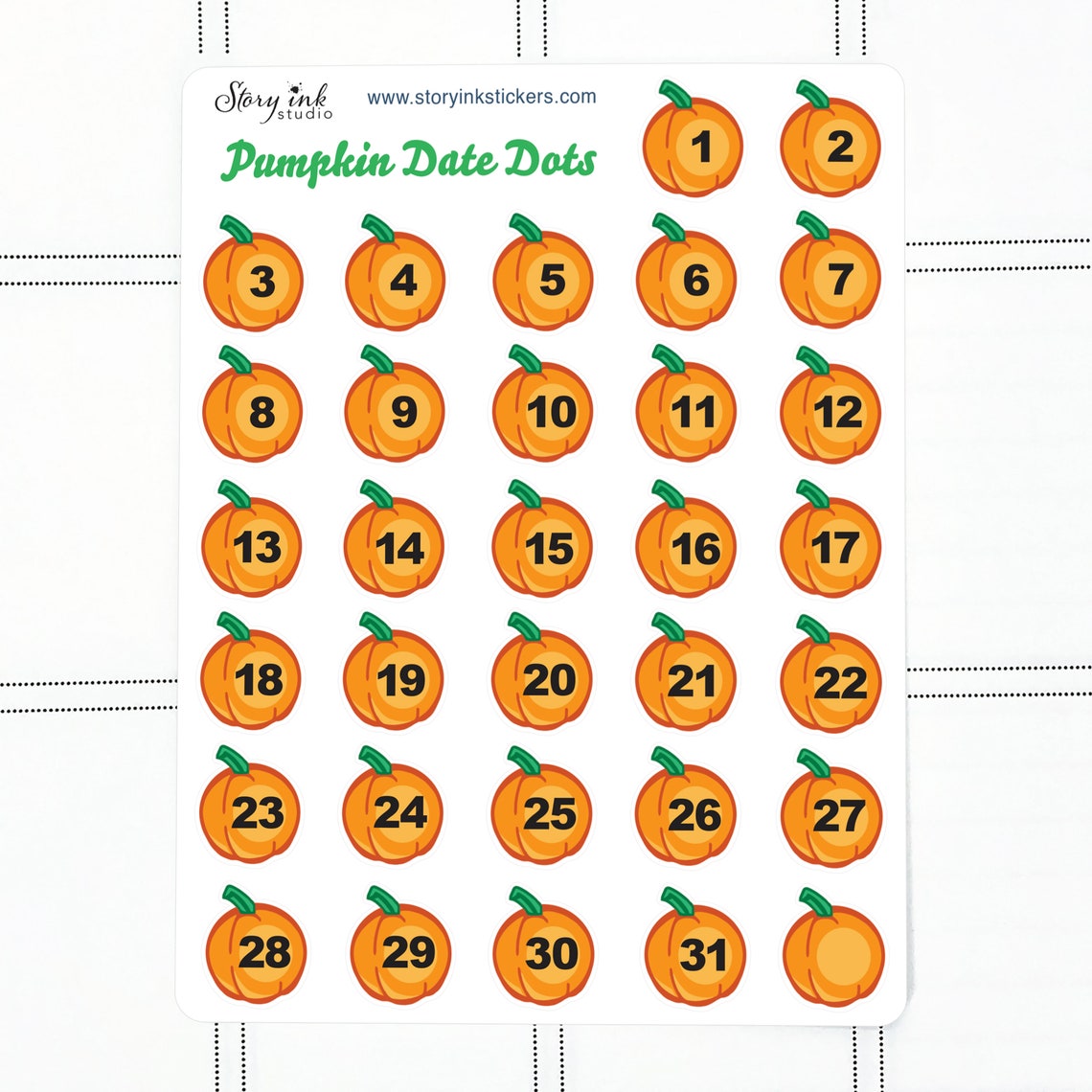 Fall Pumpkin Date Dots Mini Planner Stickers. Great for - Etsy