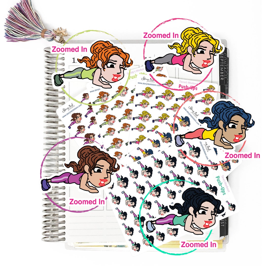 Push-up Exercise Planner Stickers: Workout Series - Etsy