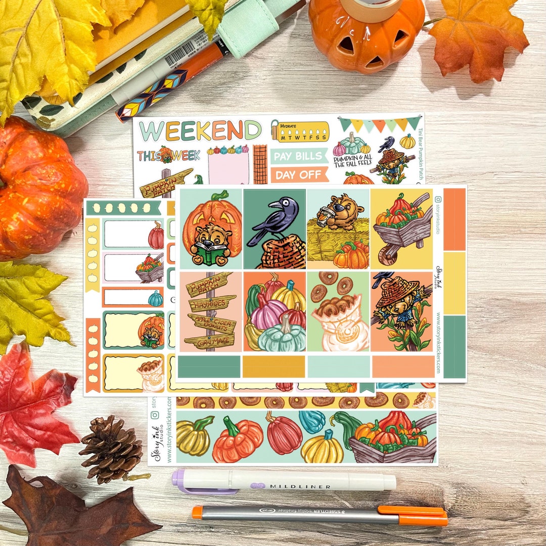 Pumpkin Patch Planner Stickers: Weekly Kit for 7"x9" Planners - Etsy