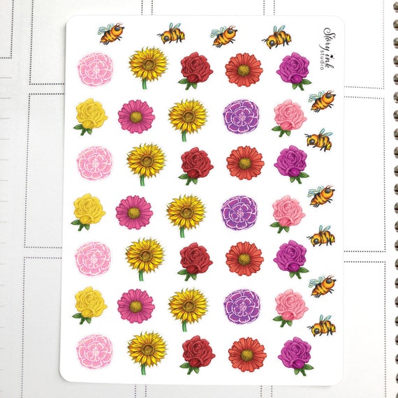 May Flowers Mini Planner Stickers. Great for Planners of | Etsy