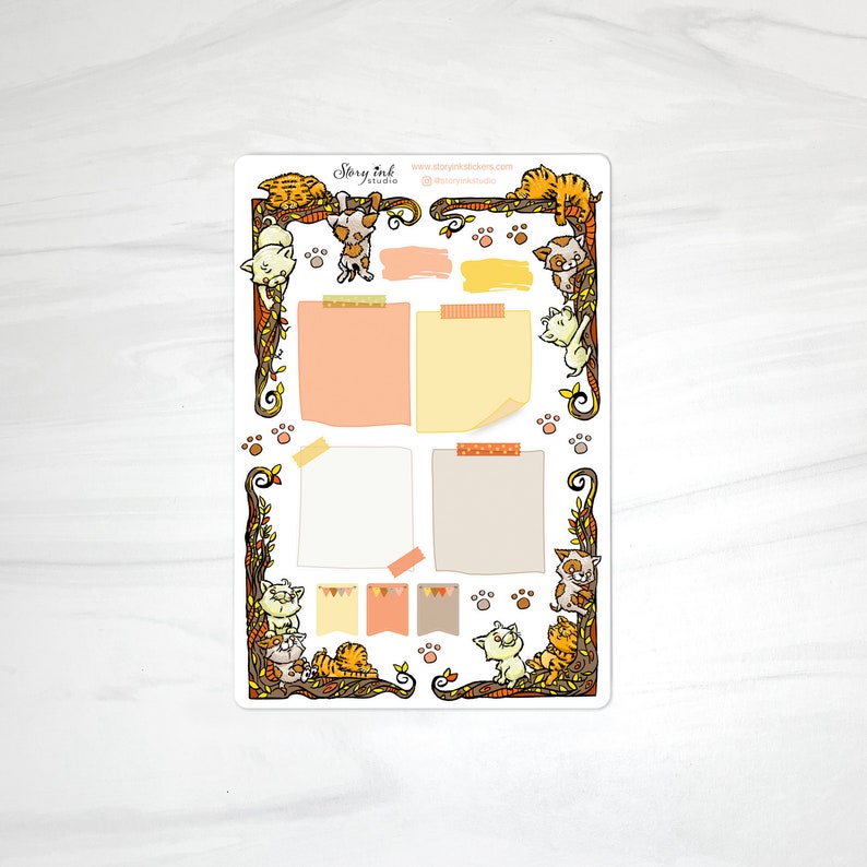 Cat Corner Border Stickers, Planner Stickers - Etsy