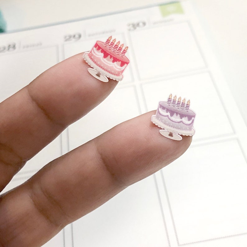 Mini Birthday Cake Stickers / Great for Erin Condren Lifeplanner ...