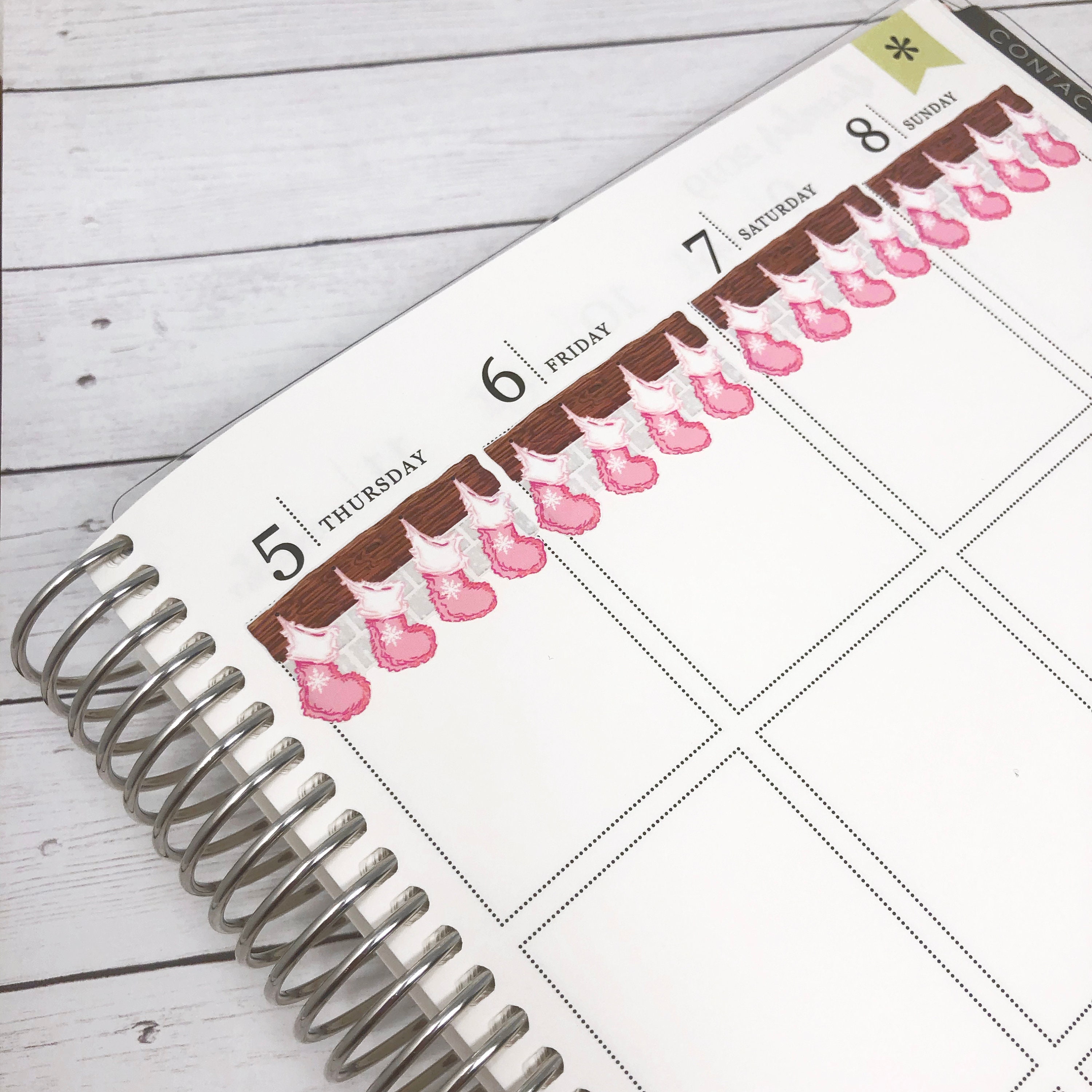Christmas Stockings Header Planner Stickers. Great for 7 - Etsy