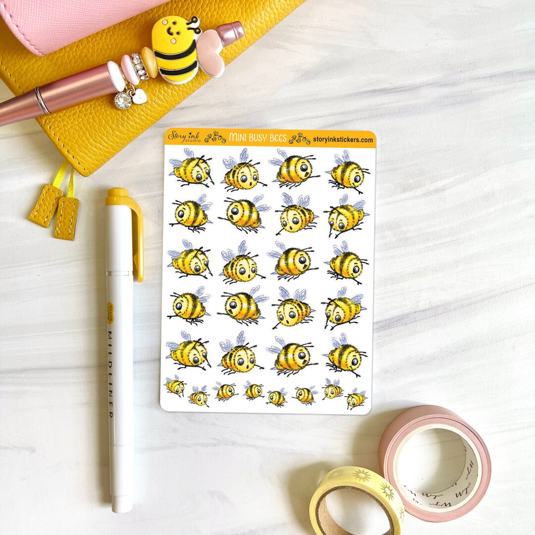 Mini Busy Bee Planner Stickers: Handmade Spring Summer Vibes - Etsy