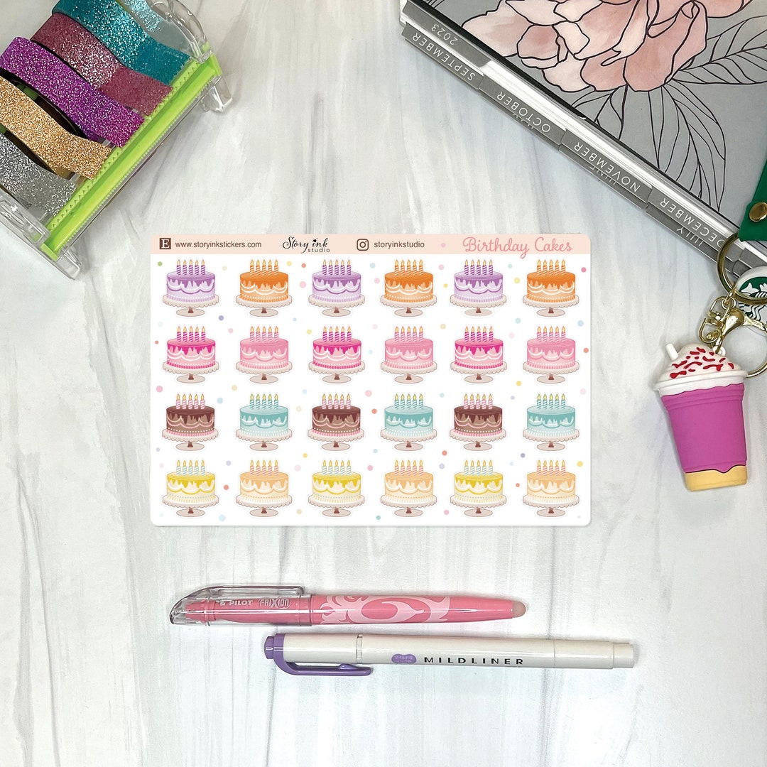 Birthday Cake Stickers. Great for Any Size Planner. - Etsy