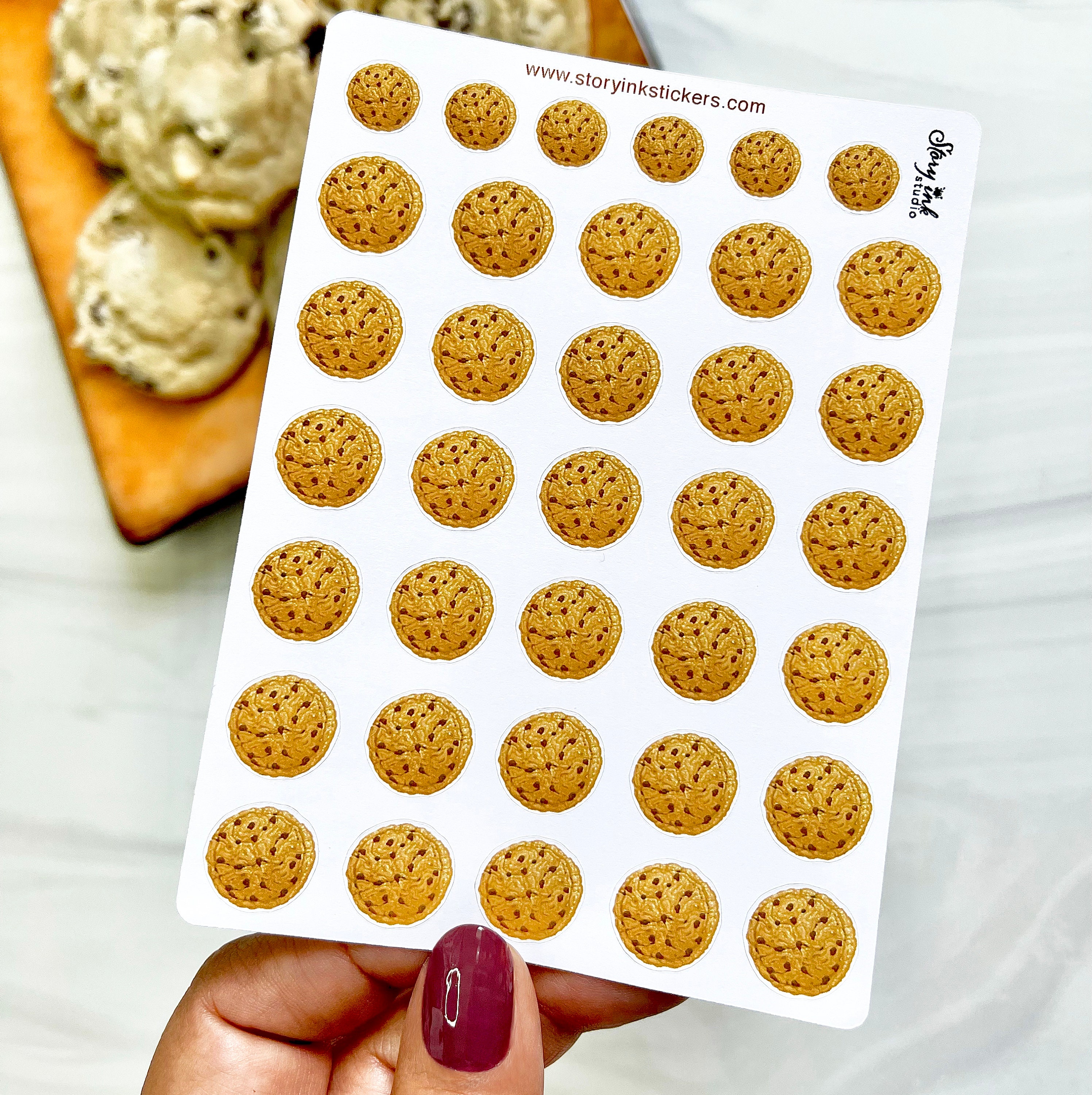 Mini Chocolate Chip Cookie Planner Stickers - 36 Handmade Stickers - Etsy
