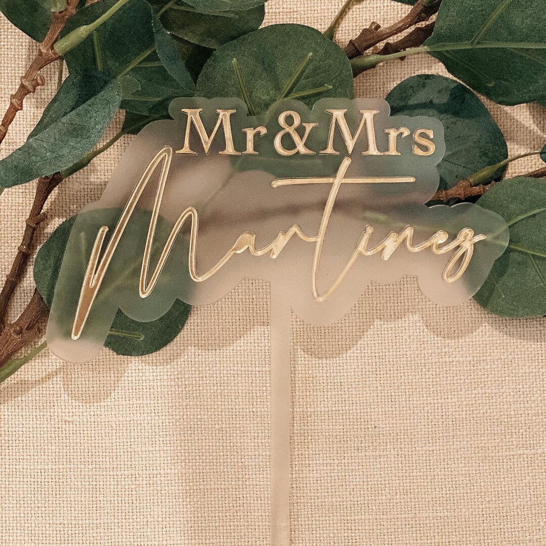 3D Gold Cake Toper, Cake Topper, Custom Cake Topper, Wedding Cake ...