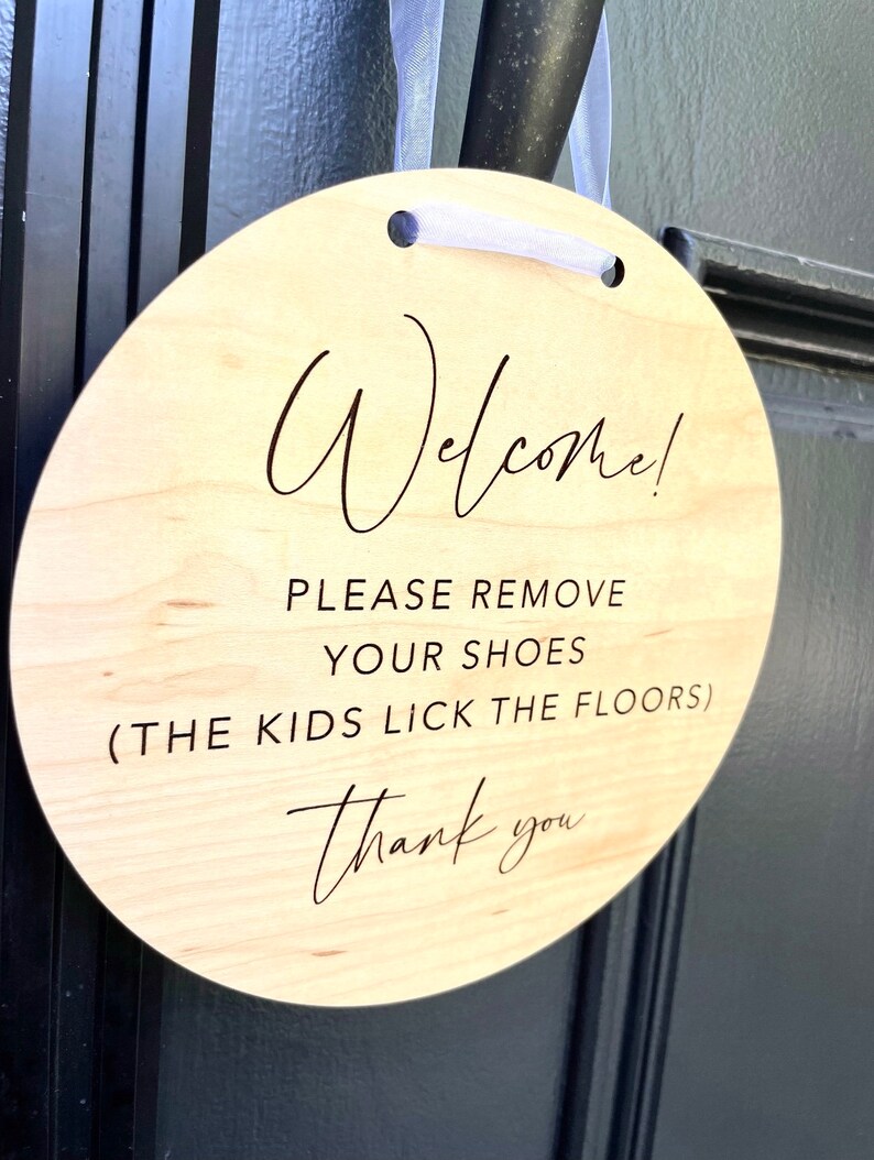 Doorknob Sign No Shoes Sign Wooden Signs Door Signs Home - Etsy