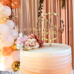 Gold Acrylic Cake Topper, Cake Topper, Custom Cake Topper, Wedding Cake ...