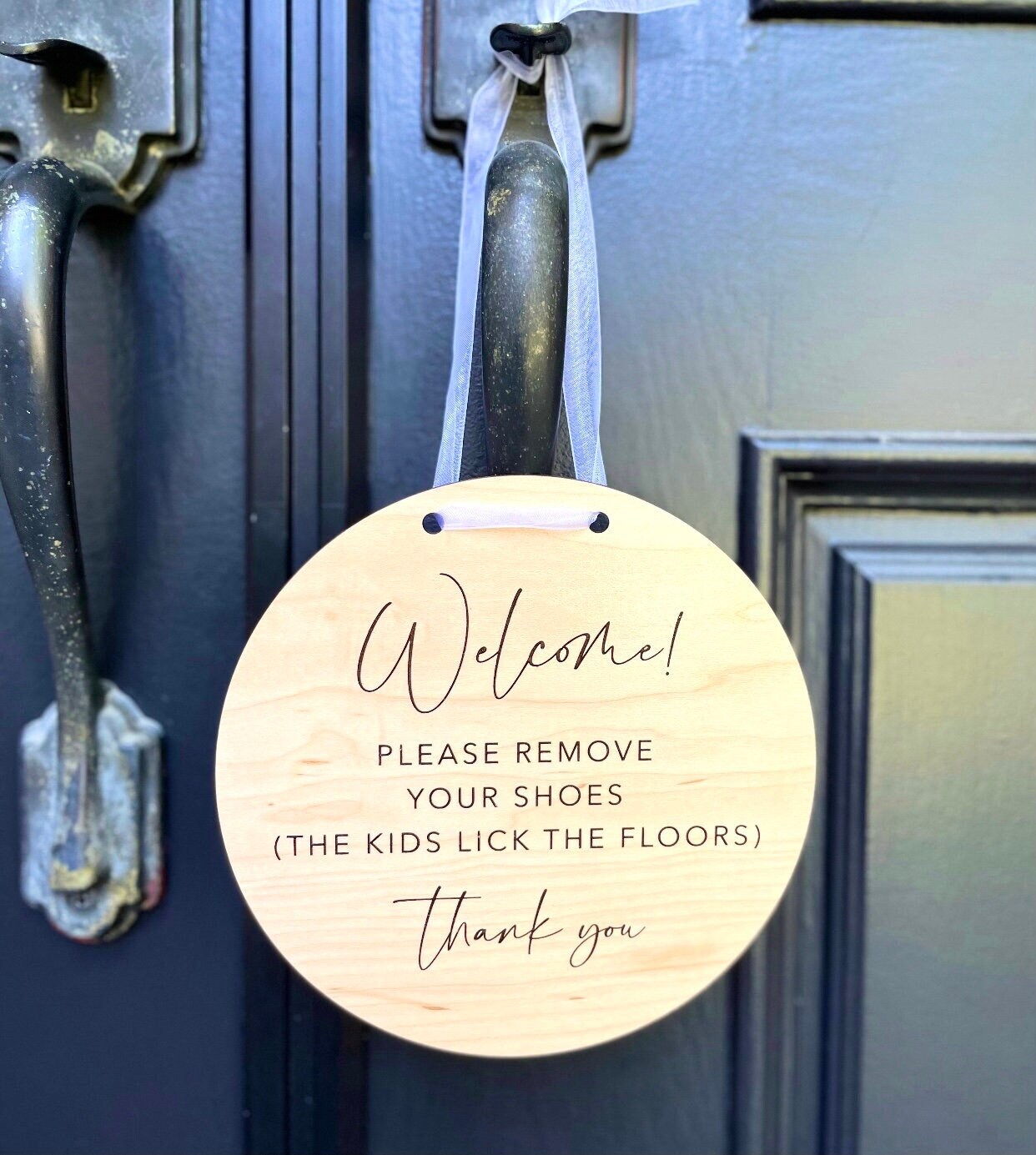Doorknob Sign No Shoes Sign Wooden Signs Door Signs Home - Etsy