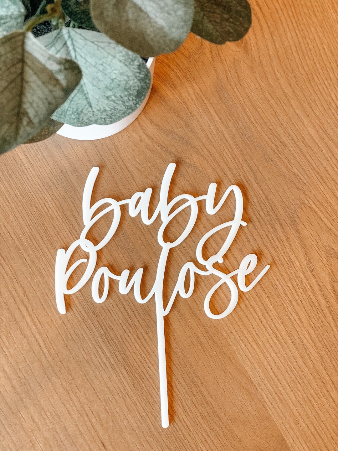 Cake Topper White Acrylic Cake Topper Custom Cake Topper - Etsy