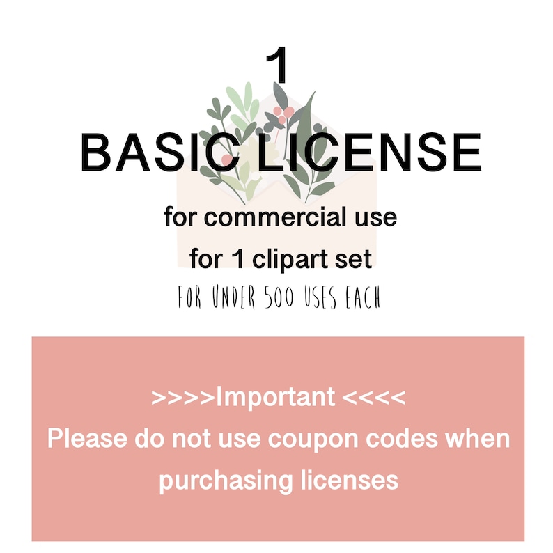 Basic License Clipart Set Commercial License by - Etsy