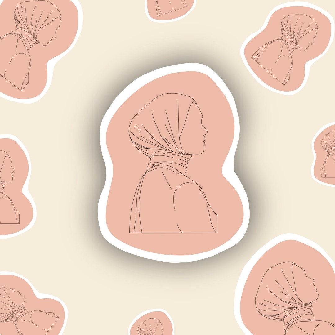 Waterproof Pink Hijab Women Sticker - Etsy