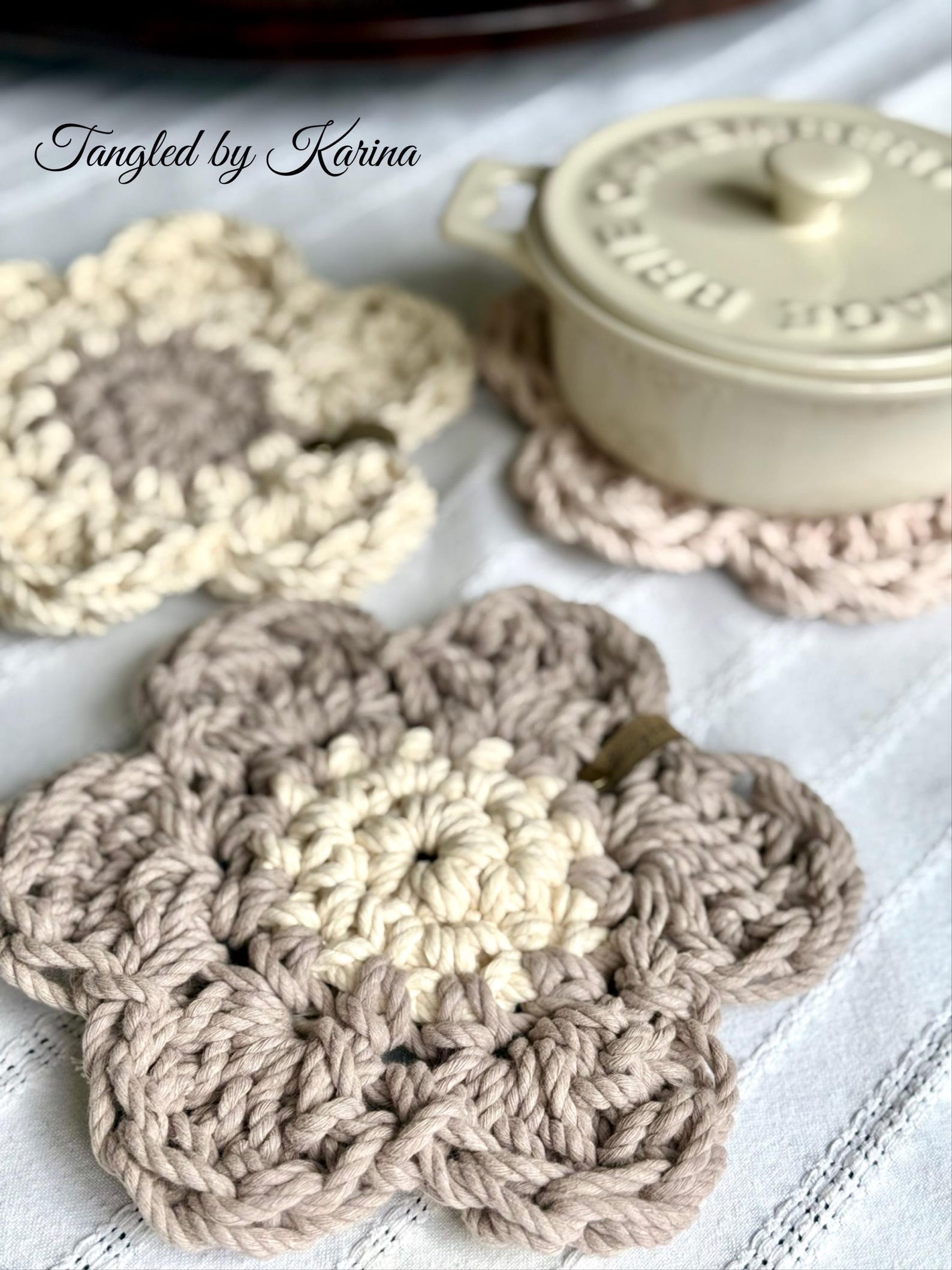 Cottage Blossom Crochet Flower Trivet Pattern (PDF Download) - Etsy