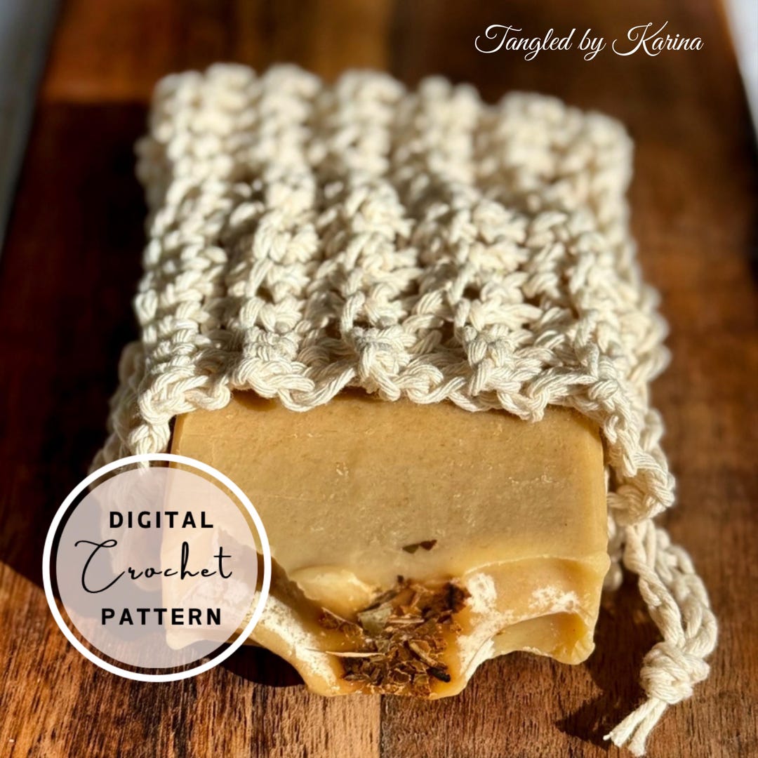 Rustic Soap Sack | Crochet Soap Saver | Farmhouse Style Soap Pouch ...