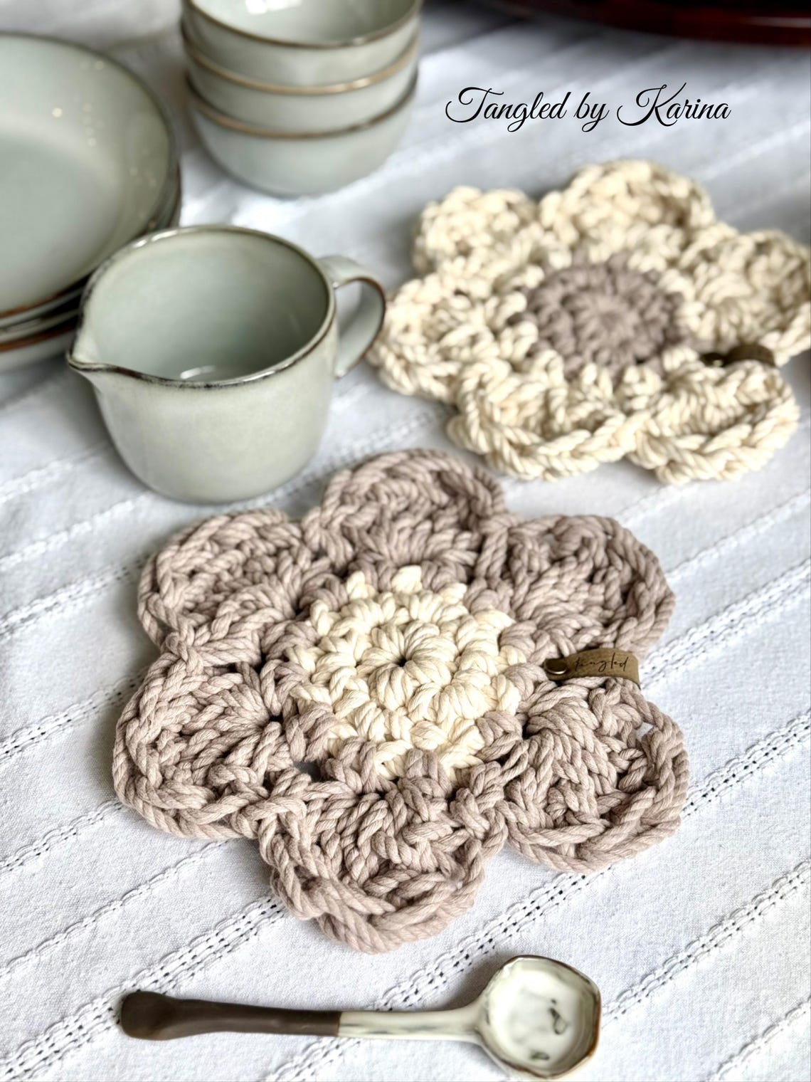 Cottage Blossom Crochet Flower Trivet Pattern (PDF Download) - Etsy