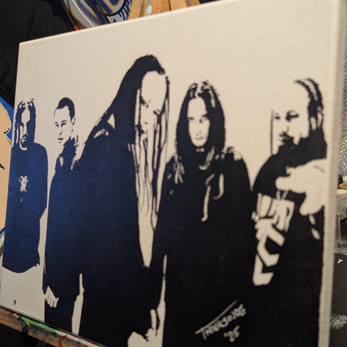 Korn Stencil Art Painting – 14x11 Acrylic on Canvas – TRL Collection - Etsy
